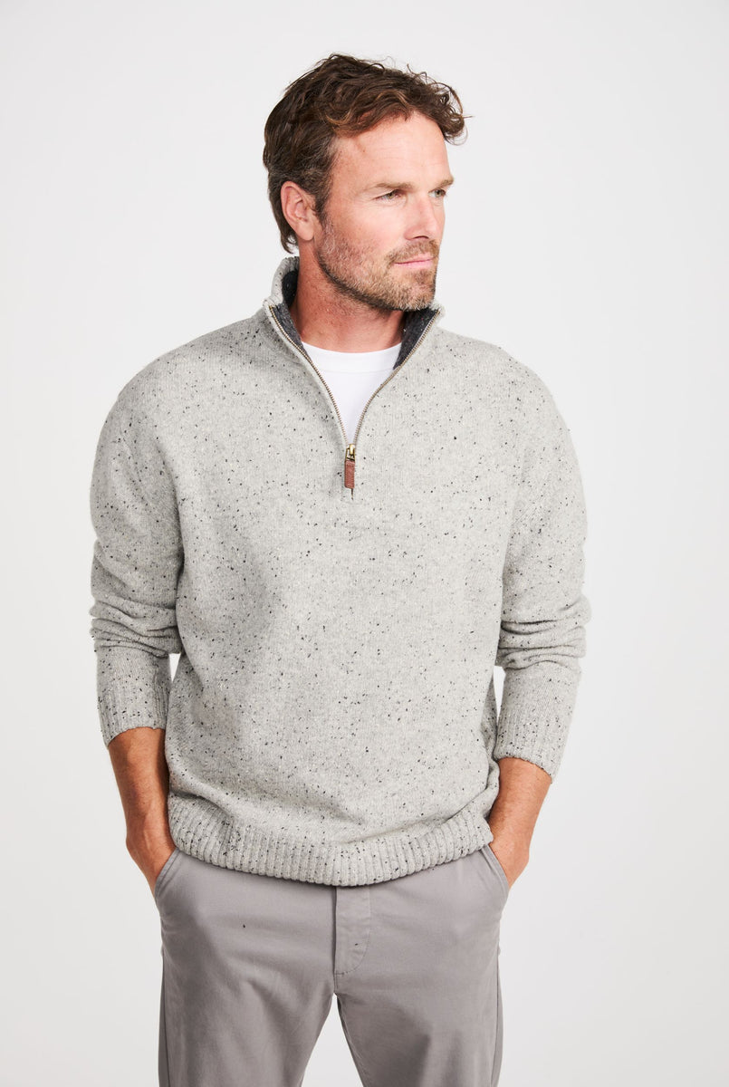 Belleek Troyer Mens Sweater - Light Grey