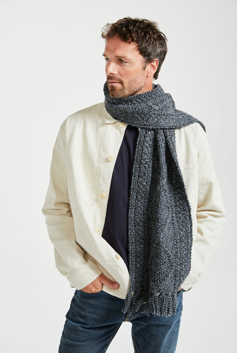 Kinard Aran Wool Scarf | Grey | Aran Woollen Mills